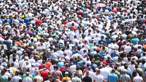 Muslim worshipers praying. Large crowd o... | Stock Video | Pond5