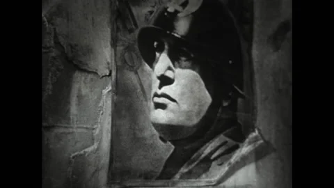 Mussolini Poster Close Up 1944 | Stock Video | Pond5