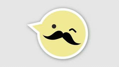 mustache emoji icon loop Animation video... | Stock Video | Pond5