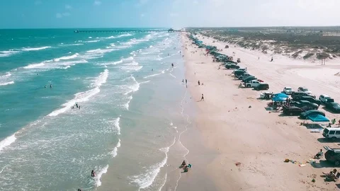 Mustang Island Beach Texas near Corpus C... | Stock Video | Pond5
