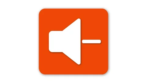 Mute icon animated on orange background. | Stock Video | Pond5