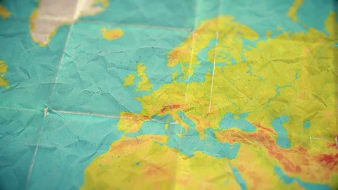 muted vintage colors world map - zoom in... | Stock Video | Pond5