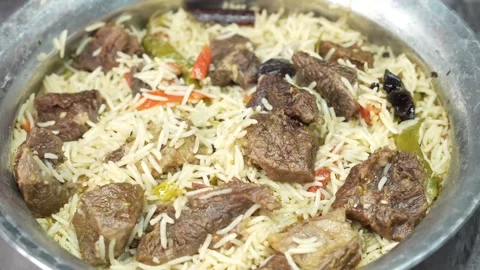 Mutton Biryani, Lamb Biryani, Goat Birya... | Stock Video | Pond5