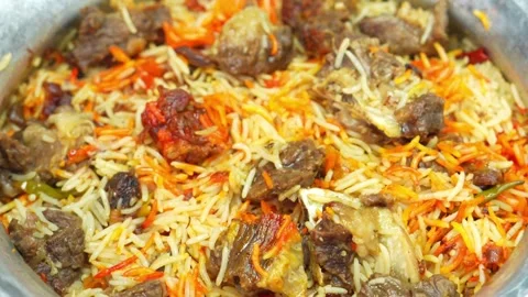 Mutton Biryani, Lamb Biryani, Goat Birya... | Stock Video | Pond5
