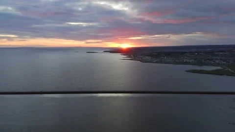 Mutton Island causeway to Wastewater Tre... | Stock Video | Pond5