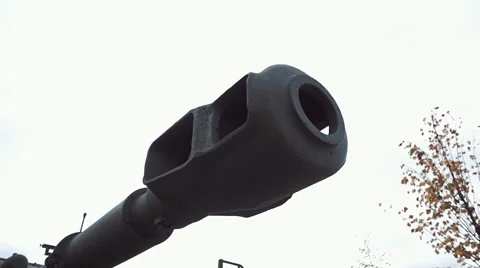 Muzzle brake compensator of tank gun on ... | Stock Video | Pond5