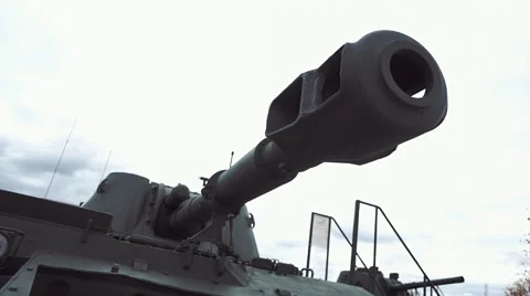 Muzzle brake compensator of tank gun on ... | Stock Video | Pond5