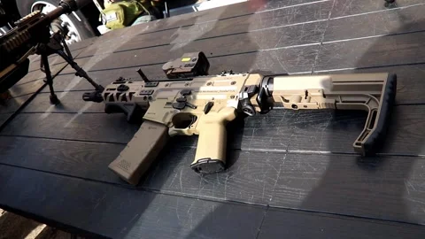 The MWS-15 modular semi-automatic rifle ... | Stock Video | Pond5