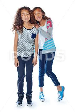 My bestie is super special. Studio portrait of two best friends posing ...