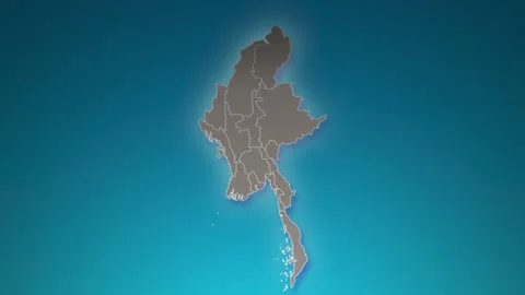 myanmar country map with zoom in Realist... | Stock Video | Pond5