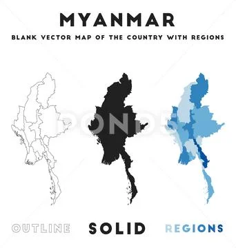 Myanmar map. Borders of Myanmar for your infographic. Vector country ...