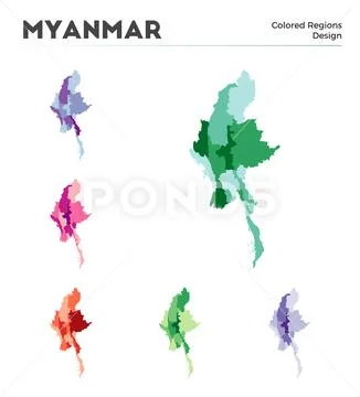 Myanmar map collection. Borders of Myanmar for your infographic ...