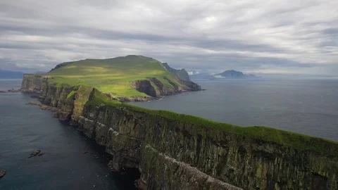 Mykines Hólmur Lighthouse on Faroe Isla... | Stock Video | Pond5