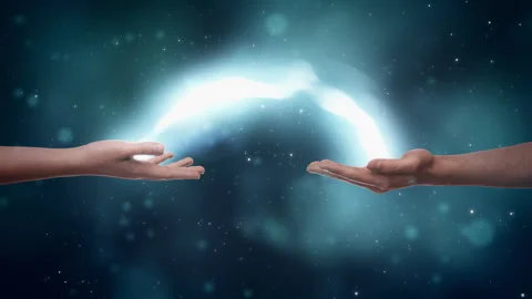 Mysterious Dark VFX Hands Exchanging Ene... | Stock Video | Pond5