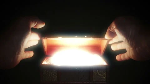 Mysterious Glowing Box Treasure Chest Br... | Stock Video | Pond5