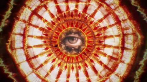 Mystic Eyes Fire Vortex Weird Devilish B... | Stock Video | Pond5
