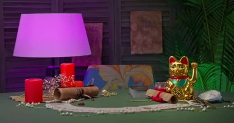 mystical fortune telling scene with a go... | Stock Video | Pond5