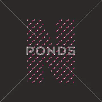N dotted vector alphabet letter isolated on black background ...