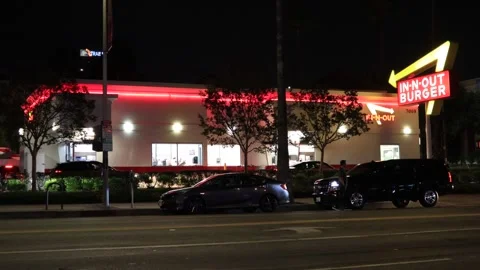 IN-N-OUT BURGER Restaurant by night - Ti... | Stock Video | Pond5