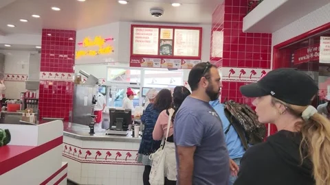 In N Out Restaurant Burger Lobby Area Fo... | Stock Video | Pond5