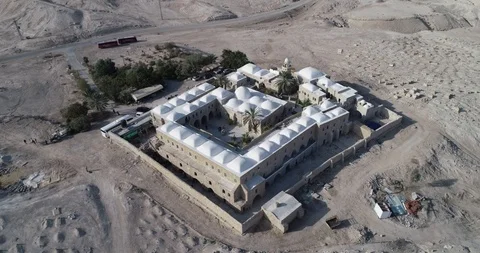 Nabi Musa site and mosque at Judean dese... | Stock Video | Pond5