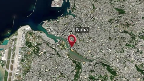 Naha City Map Zoom (Japan) from Space to... | Stock Video | Pond5