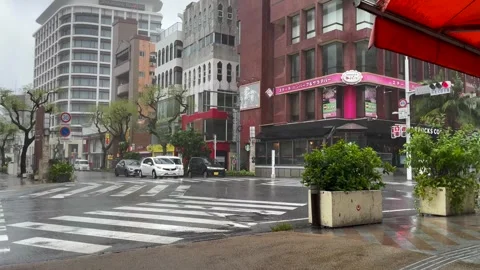 NAHA, OKINAWA, JAPAN : View of Typhoon a... | Stock Video | Pond5