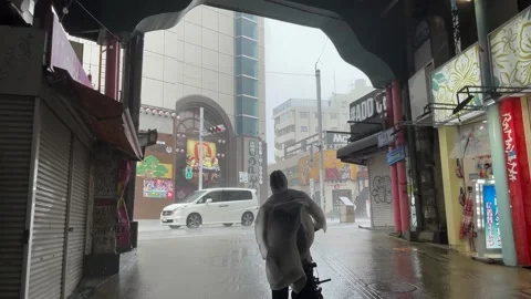 NAHA, OKINAWA, JAPAN : View of Typhoon a... | Stock Video | Pond5