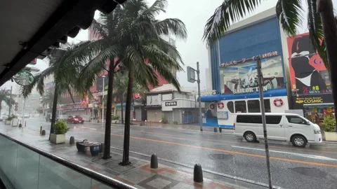 NAHA, OKINAWA, JAPAN : View of Typhoon a... | Stock Video | Pond5