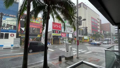NAHA, OKINAWA, JAPAN : View of Typhoon a... | Stock Video | Pond5