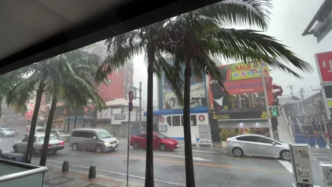 NAHA, OKINAWA, JAPAN : View of Typhoon a... | Stock Video | Pond5