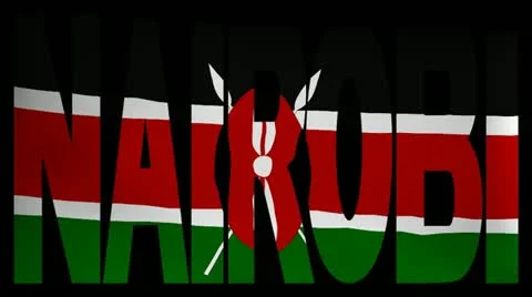 Nairobi text with fluttering flag animat... | Stock Video | Pond5
