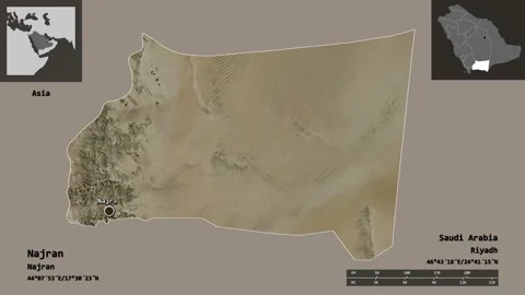 Najran location. Saudi Arabia. Satellite... | Stock Video | Pond5