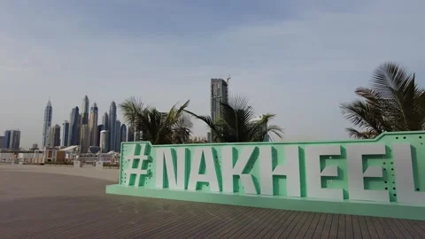 Nakheel Developer Logo Sign on West Beac... | Stock Video | Pond5