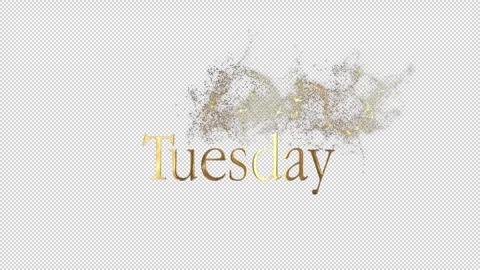 Name of the day of the week Tuesday in g... | Stock Video | Pond5