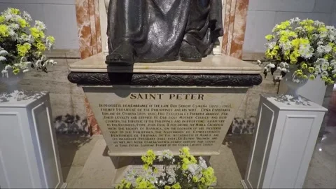 Name Plate on Saint Peter Statue inside ... | Stock Video | Pond5