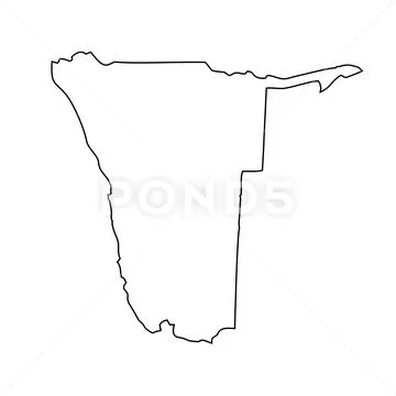 Namibia- black outline map country: Graphic #146851325