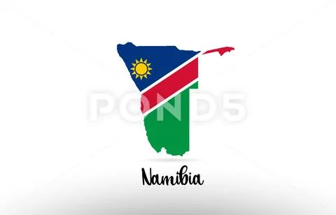 Namibia country flag inside map contour design icon logo: Graphic ...