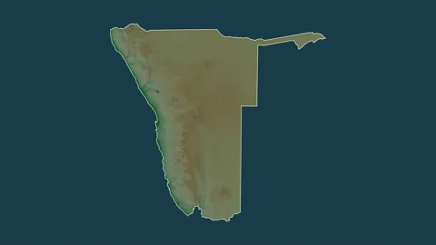 Namibia map - cartoon. Border. Physical. | Stock Video | Pond5