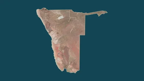 Namibia map - cartoon. Regions. Satellit... | Stock Video | Pond5