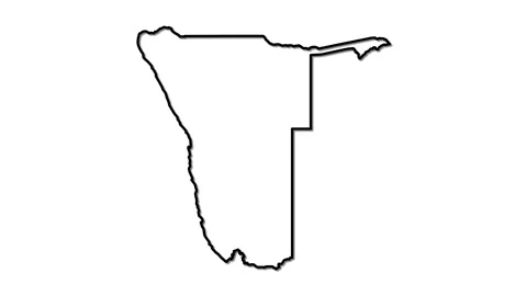 Namibia map self drawing animation. Line... | Stock Video | Pond5