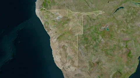 Namibia map - solid. Regions. Satellite.... | Stock Video | Pond5