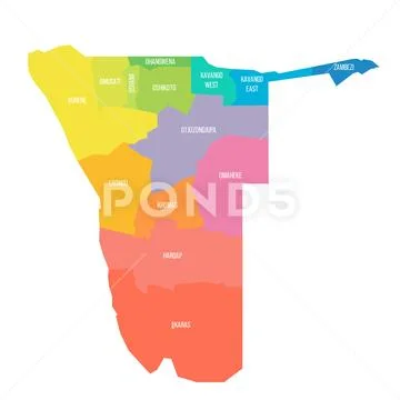 Namibia political map of administrative divisions: Graphic #231798053