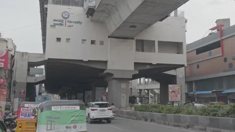 Nampally metro train station in hyderaba... | Stock Video | Pond5