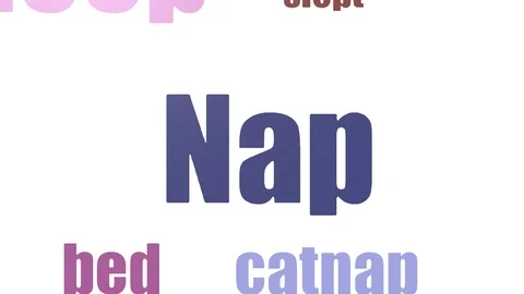 Nap Animated Wordcloud Isolated On White | Stock Video | Pond5