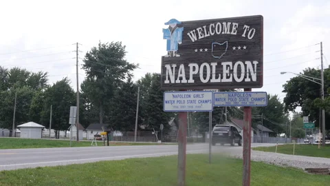 Napoleon, Ohio USA, Street and Welcome S... | Stock Video | Pond5