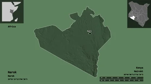 Narok location. Kenya. Administrative ma... | Stock Video | Pond5