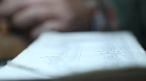 Narrow depth of field view of documents ... | Stock Video | Pond5