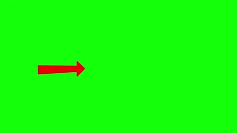 Narrow Red Arrow 3D Animation on Green S... | Stock Video | Pond5