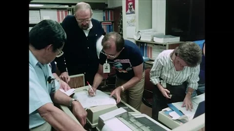 NASA mission control team at work during... | Stock Video | Pond5